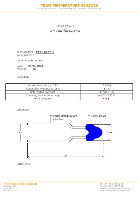 TT7-10KC3-8 - Tewa Temperature Sensors