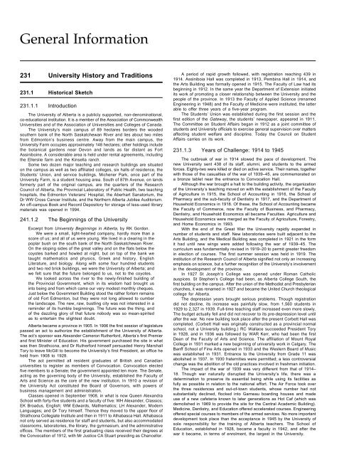 General Information - Office of the Registrar - University of Alberta