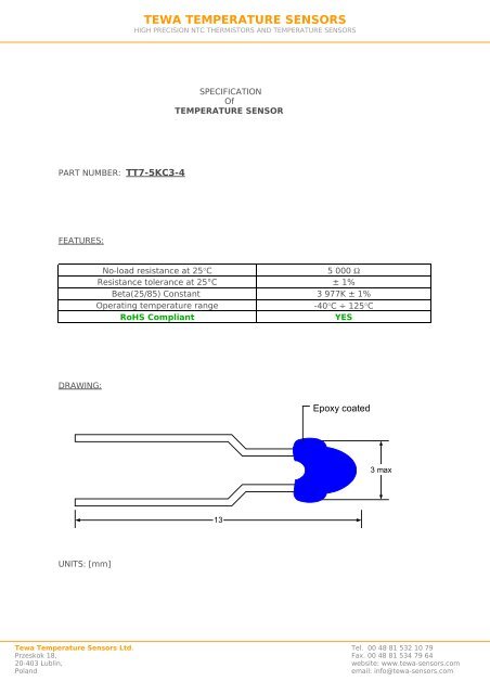 TEWA TEMPERATURE SENSORS