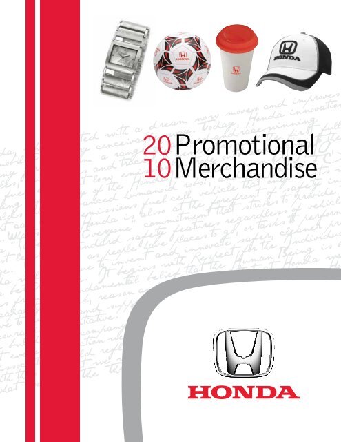 20 10 Promotional Merchandise - Honda Canada