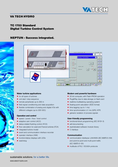VA TECH HYDRO TC 1703 Standard Digital Turbine