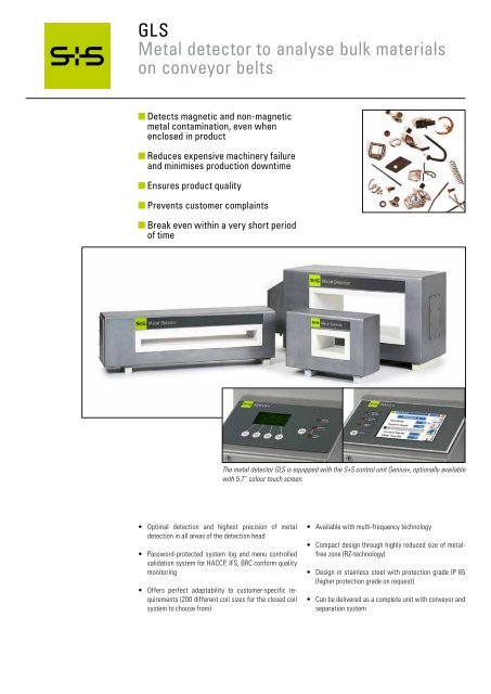 Brochure GLS en (PDF, 201 KB) - S+S Separation and Sorting ...
