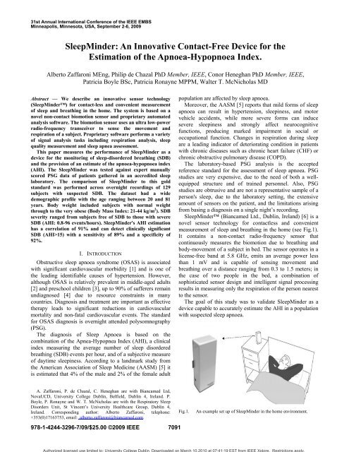 SleepMinder: An Innovative Contact-Free Device for ... - BiancaMed