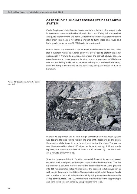 Rockfall barriers / techn