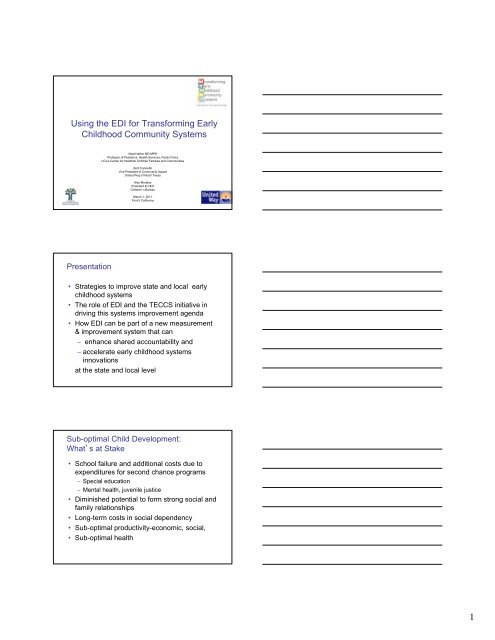 Neal Halfon Presentation - Using the EDI for Transforming