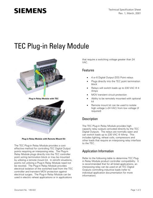 TEC Plug-in Relay Module