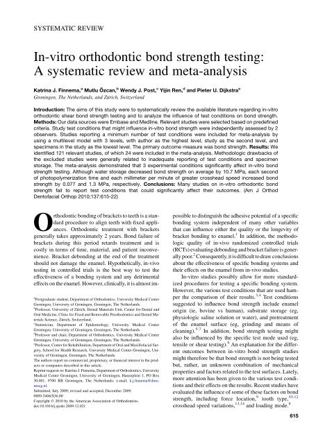 In-vitro orthodontic bond strength testing: A systematic ... - share