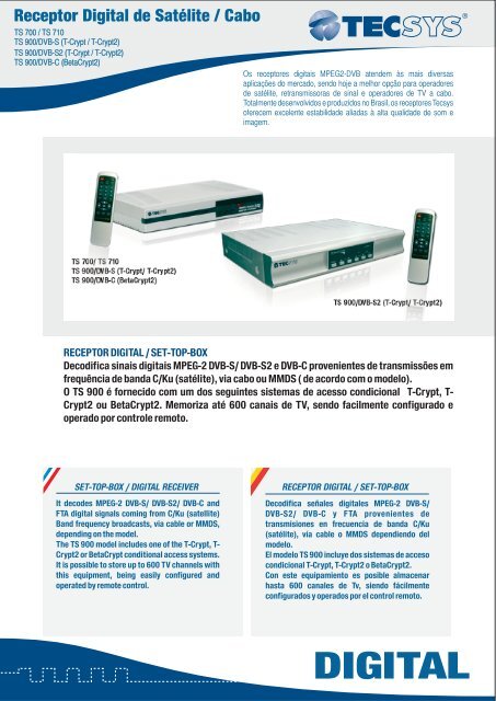 Receptor Digital DVB-S - TecSys Brasil