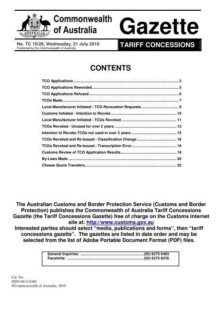 customs from australia to us