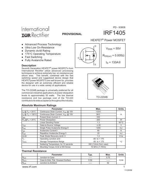 IRF1405 - MEDITRONIK