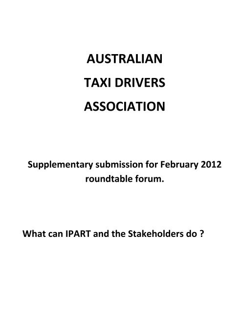 AUSTRALIAN TAXI DRIVERS A