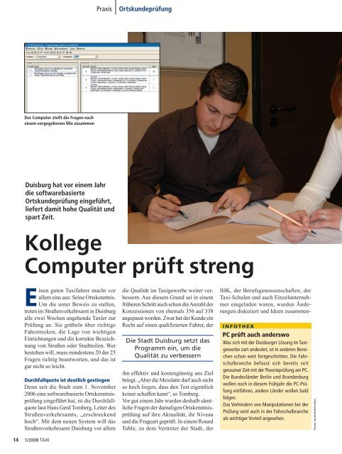 Kollege Computer prüft streng - CS Taxi