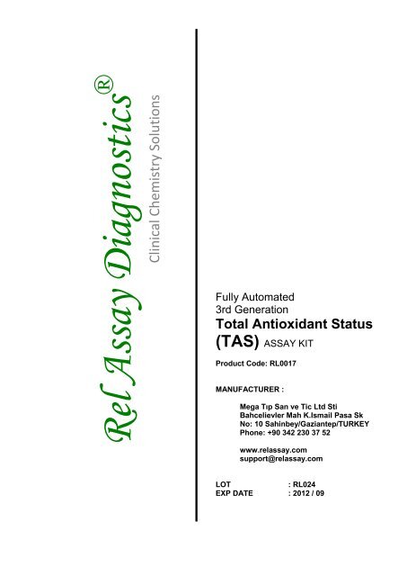 Total Antioxidant Capacity - Rel Assay