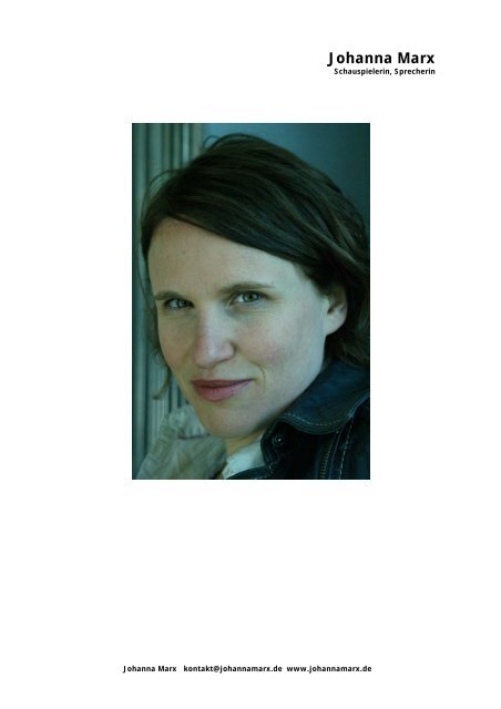 VITA Schauspielerin/Sprecherin - Johanna Marx