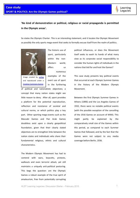 Sport and Politics: Are the Olympic Games Political? - Higher ...