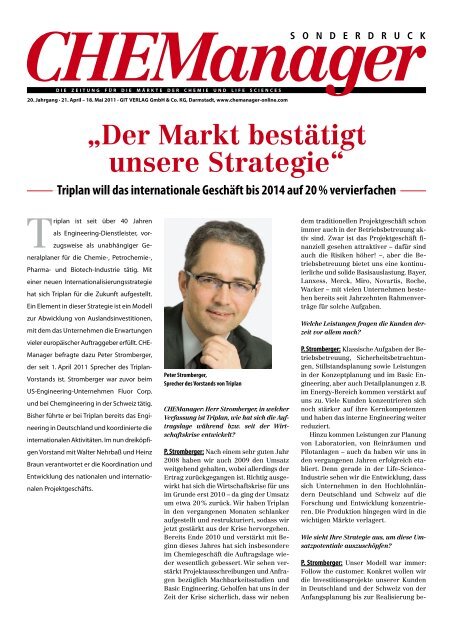 „Der Markt bestätigt unsere Strategie“ - Triplan AG