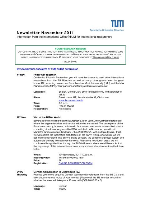Newsletter November 2011