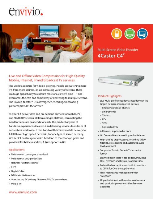 4Caster C4² datasheet - Envivio
