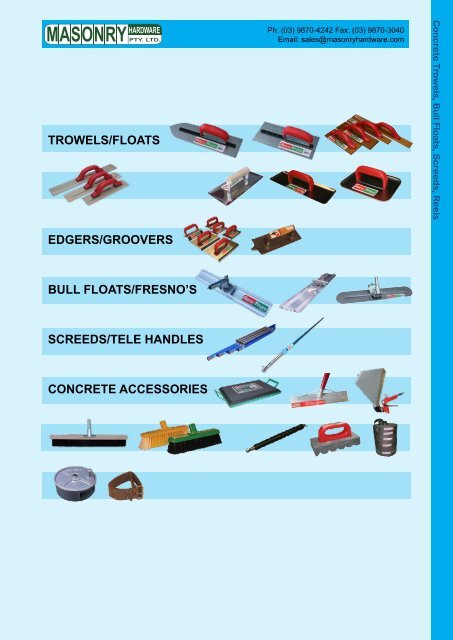 Concrete Tools - Masonry Hardware