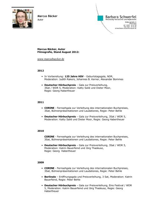 Vita - Marcus Bäcker — Autor