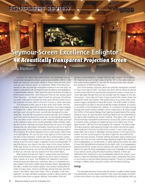 Seymour-Screen Excellence Enlightor™: 4K Acoustically ...