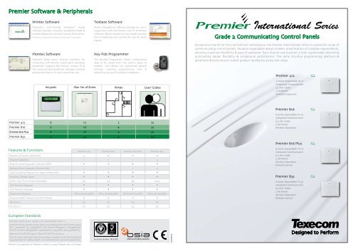 Premier Keypads - Chubb Fire & Security