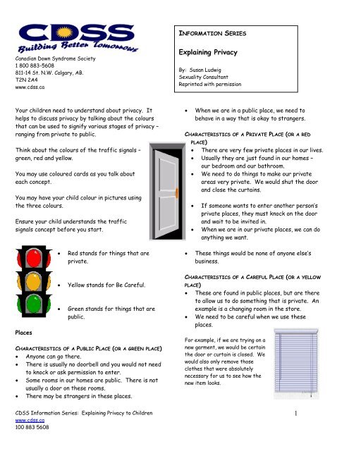 Explaining Privacy to Children By Susan Ludwig