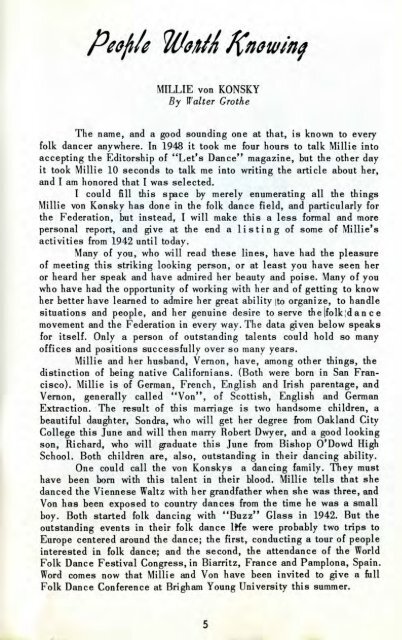 MILLIE von KONSKY By Walter Grothe The name, and a good ...