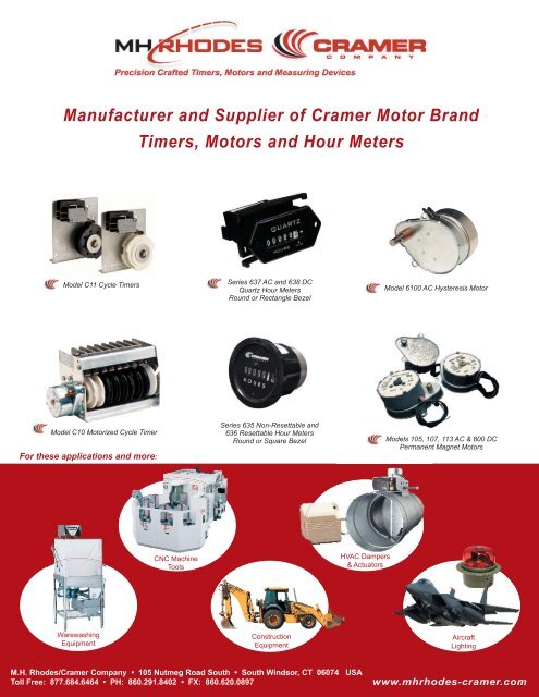 Manufacturer and Supplier of Cramer Motor Brand Timers, Motors ...