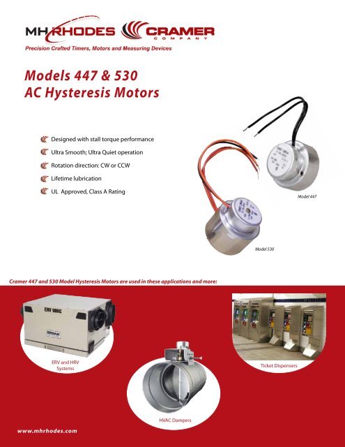 Models 447 & 530 AC Hysteresis Motors - MH Rhodes