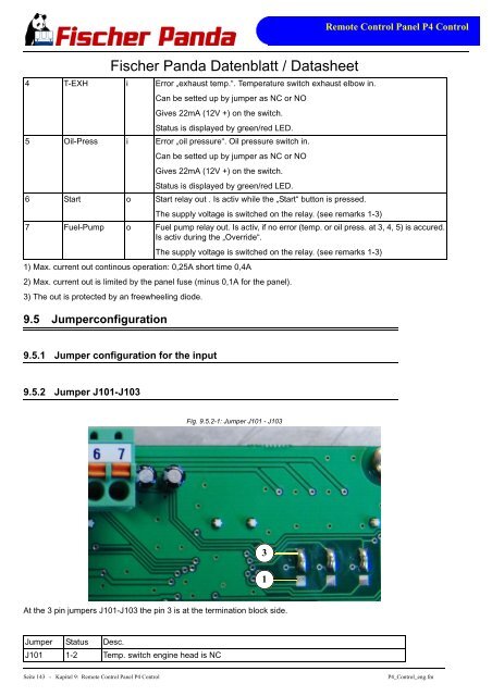 Fischer Panda Datenblatt