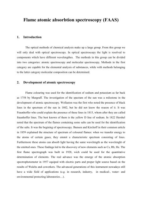 Flame atomic absorbtion spectroscopy (FAAS)