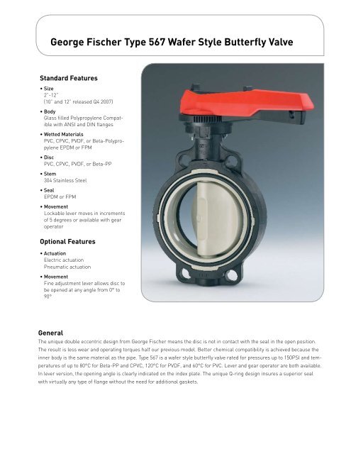 George Fischer Type 567 Wafer Style Butterfly Valve - Panner