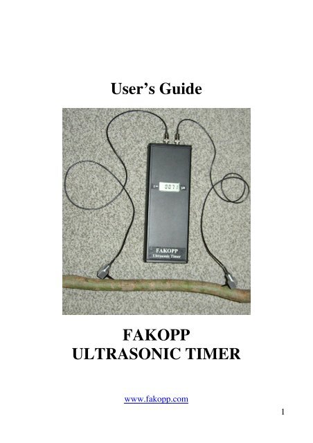 User's Guide FAKOPP ULTRASONIC TIMER