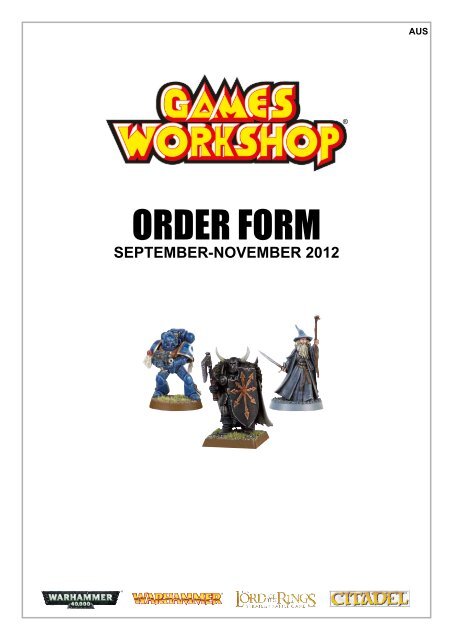 ORDER FORM - Games Workshop