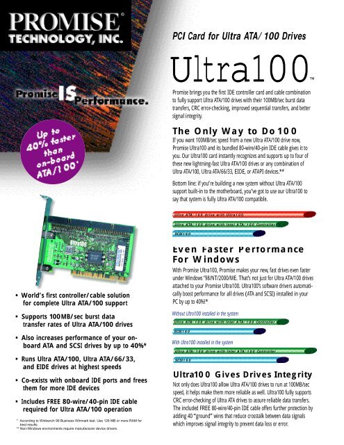 PCI Card for Ultra ATA/100 Drives - Promise Technology, Inc.