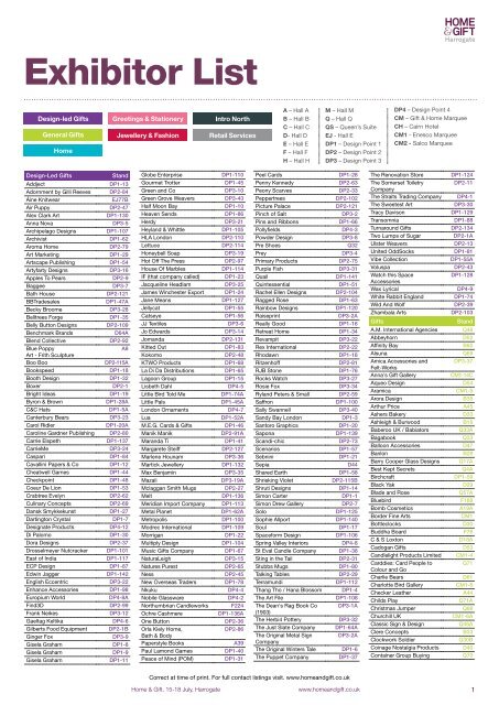Exhibitor List - Home & Gift