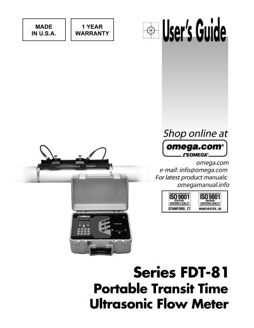 Ultrasonic Flow Meter Portable Transit Time - Omega Engineering