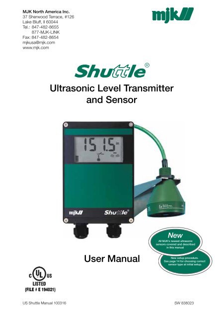 Ultrasonic Level Transmitter and Sensor User ... - MJK Automation