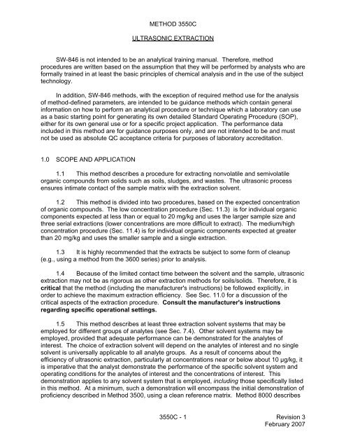 Method 3550C (PDF) - US Environmental Protection Agency