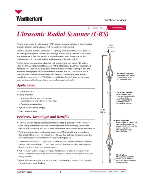Ultrasonic Radial Scanner (URS) - Weatherford International