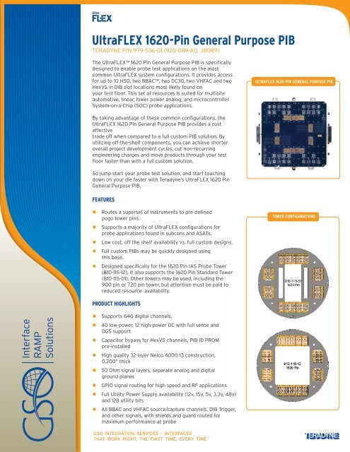 UltraFLEX 1620-Pin General Purpose PIB - Teradyne GSO