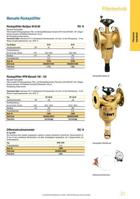 Filtertechnik Hauswassers