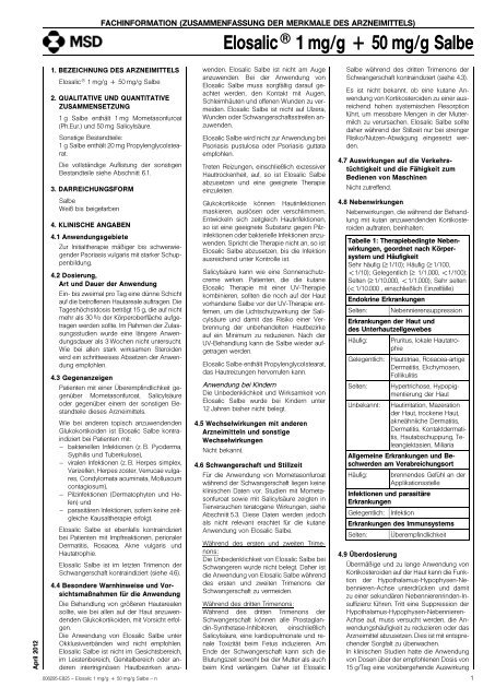 Elosalic® 1 mg/g + 50 mg/g Salbe - MSD