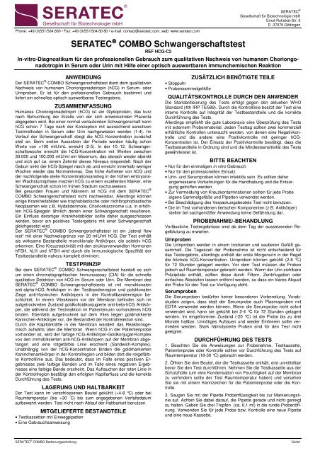 SERATEC® COMBO Schwangerschaftstest