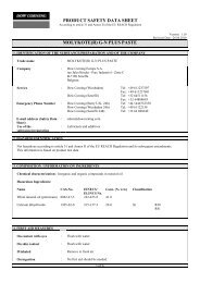 PRODUCT SAFETY DATA SHEET MOLYKOTE(R) CU-7439 PLUS