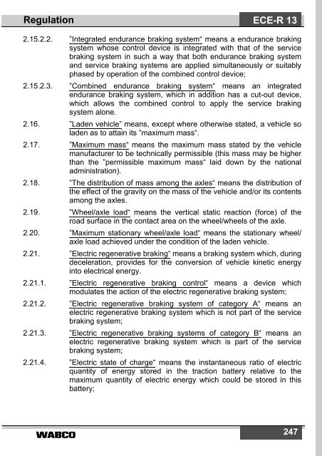 ECE-R 13 Regulation 2.10.