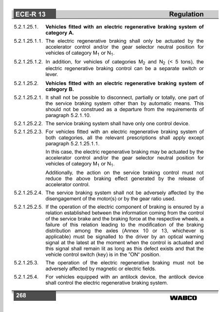 ECE-R 13 Regulation 5.2.1