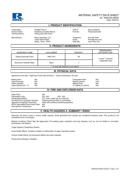 MSDS - R-Matte Plus - 3 - Rmax