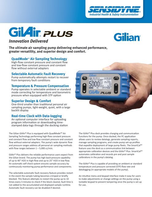 GilAir Plus Datasheet - Sensidyne